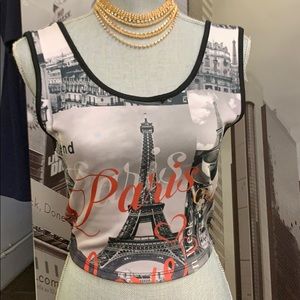 cleo | Tops | Paris Magazine Crop Top With Low Back | Poshmark